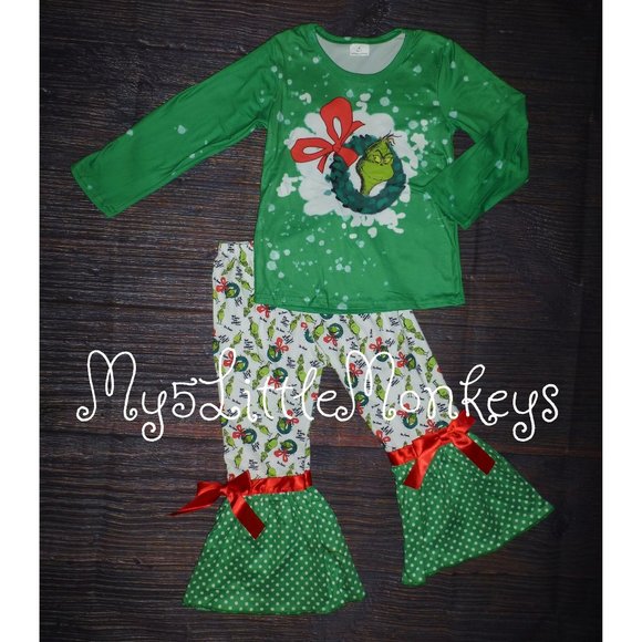 Matching Sets | Dr Seuss Grinch Stole Christmas Girls Boutique Outfit Set | Poshmark